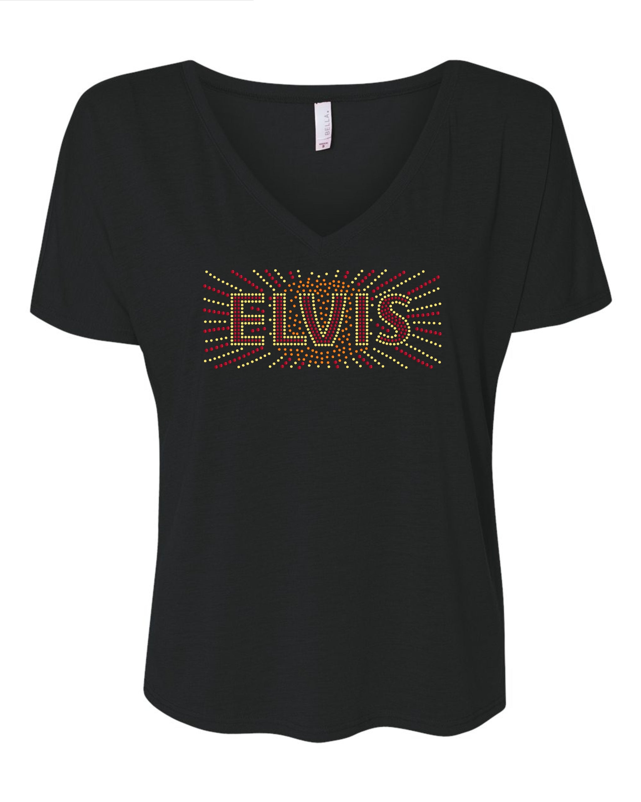 Elvis Presley Lights Red Gold Bling Apparel - King of Rock Roll